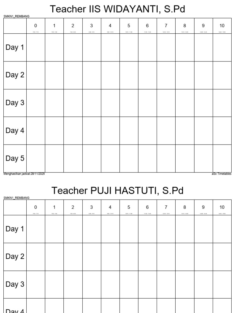 Jadwal Uhb Guru 25 | PDF