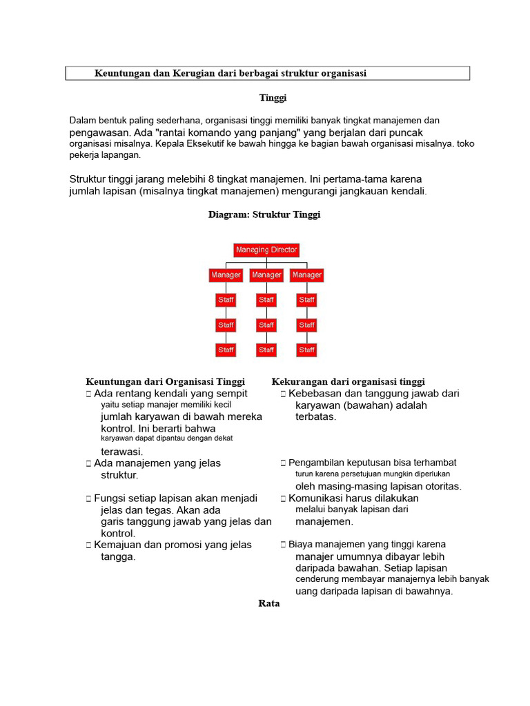 Keuntungan dan Kerugian Struktur Organisasi | PDF