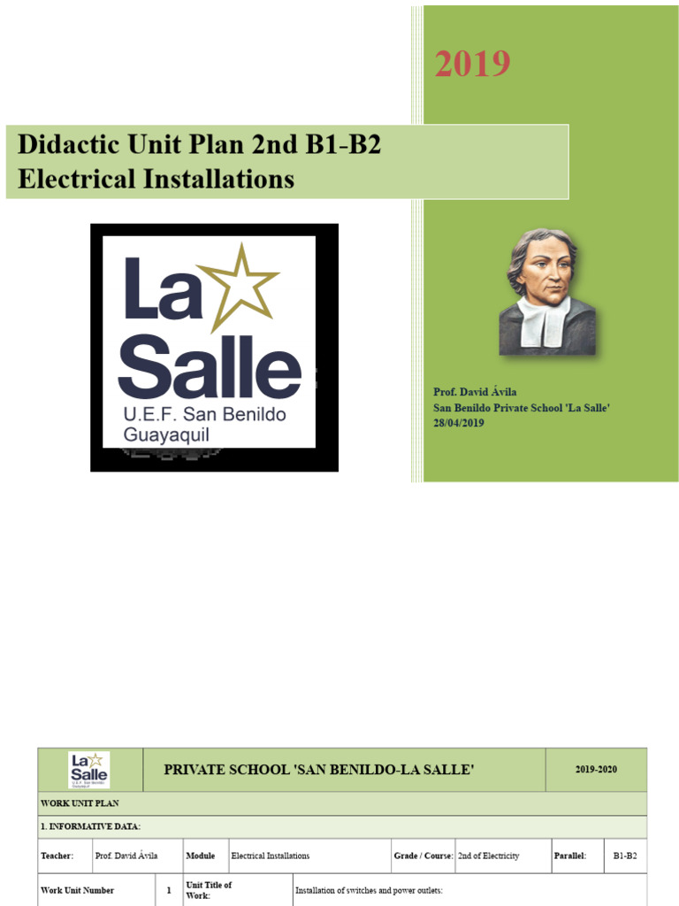 Electrical Installations Unit Plan B1-B2 | PDF | Electrical Wiring ...