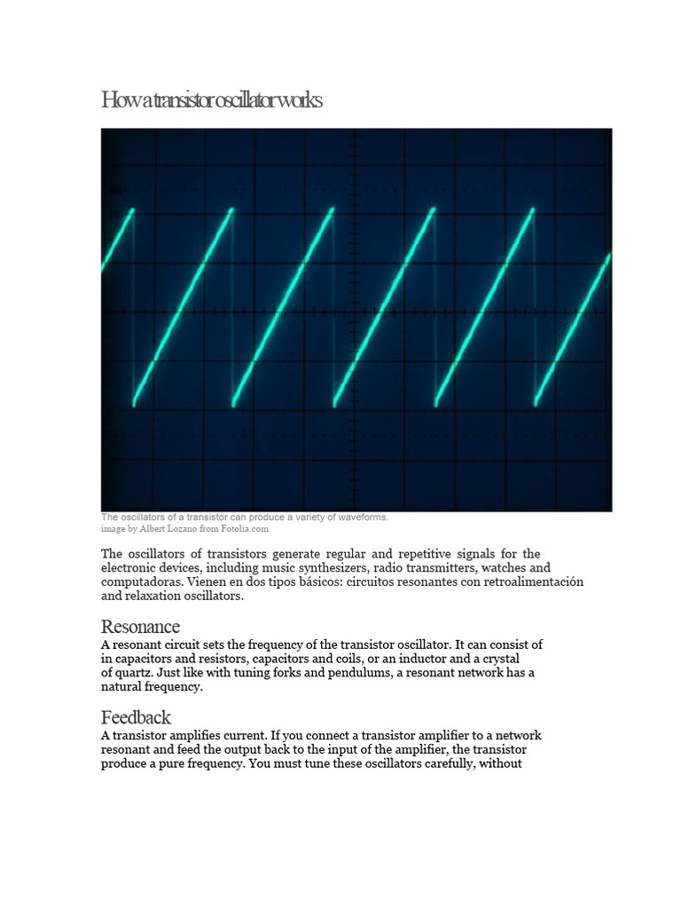 Understanding Transistor Oscillators | PDF | Electronic Oscillator ...