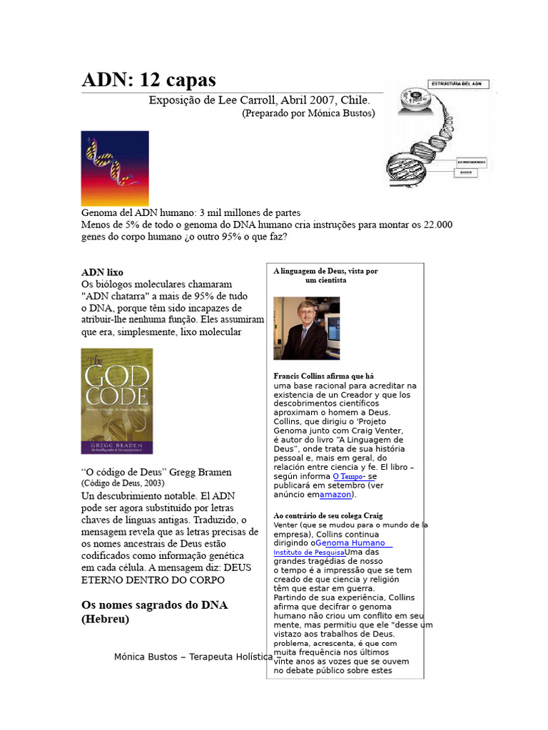 Capas do ADN e a Linguagem de Deus | PDF | DNA | Deus