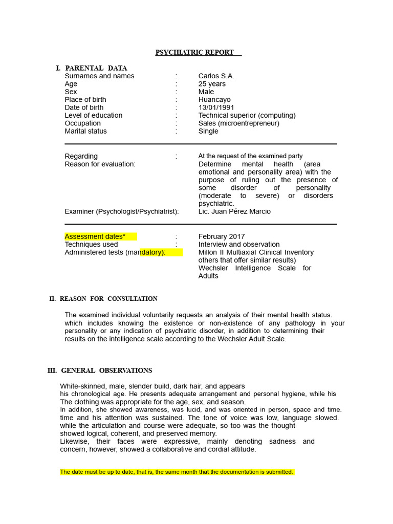 Mental Health Report Model 1 | PDF | Psychiatry | Mental Disorder