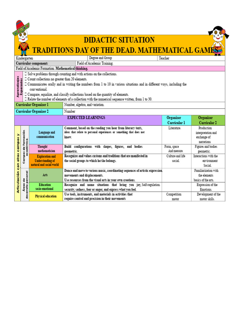 Plan Traditions Day of The Dead Math Games Sweet Candy 19 | PDF ...