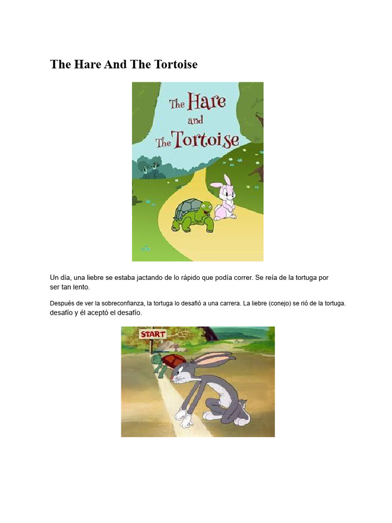 la-historia-del-conejo-y-la-tortuga-en-inglés-pdf | PDF