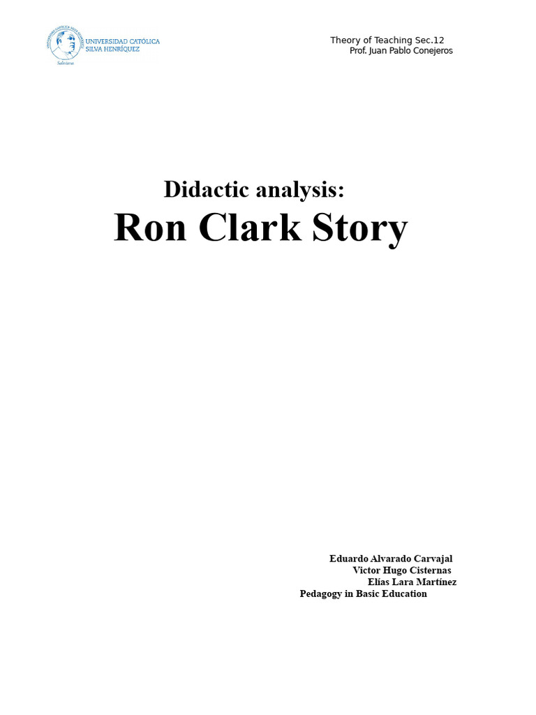Analysis of Ron Clark Story | PDF | Teachers | Curriculum