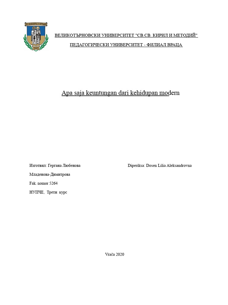 keuntungan kehidupan modern | PDF