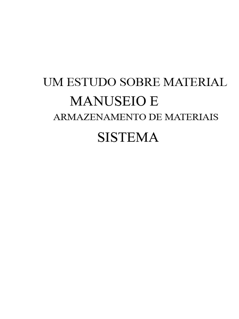Manuseio e Armazenamento de Materiais | PDF | Logística | Despesa