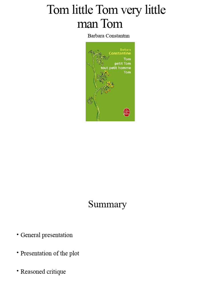 Tom little Tom very little man Tom | PDF