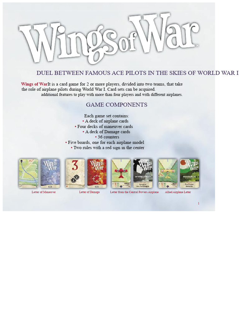 wings_of_war_rules | PDF | Fighter Aircraft | Wing Configurations