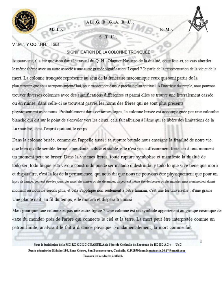 Signification de la Colonne Tronquée | PDF