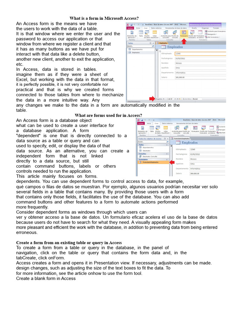 Understanding Microsoft Access Forms | PDF | Microsoft Access | Databases