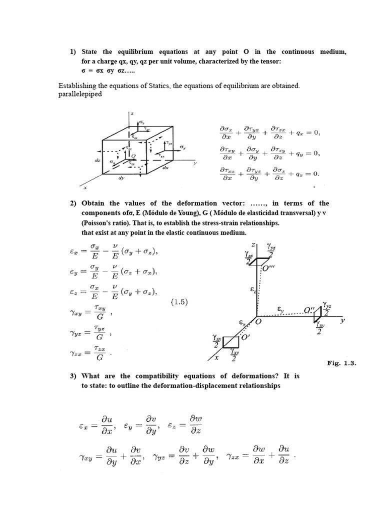 Equilibrium and Deformation in Elastic Media | PDF | Finite Element ...