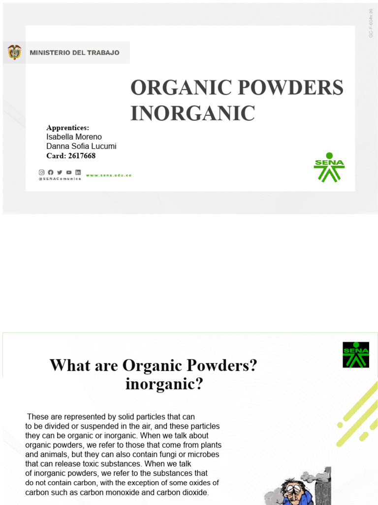 Organic inorganic powders | PDF | Particulates | Carbon