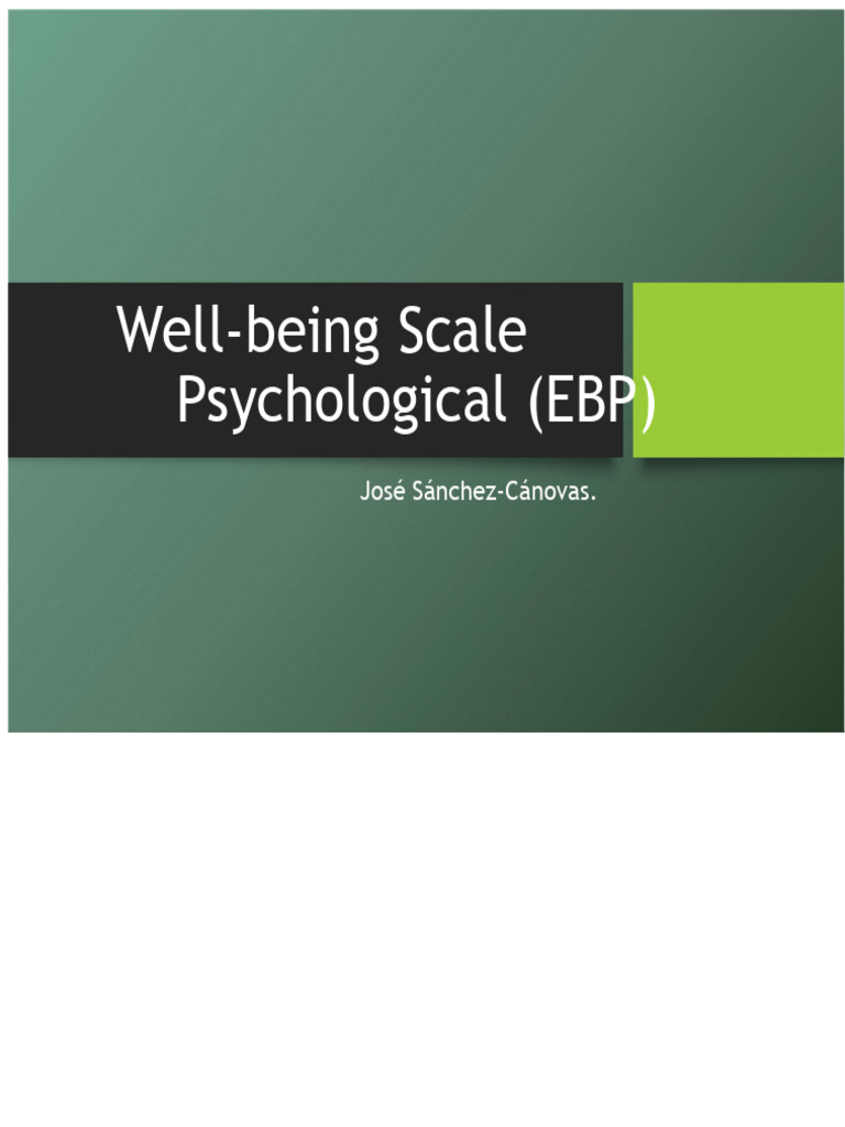 Psychological Well-being Scale Overview | PDF | Well Being | Job ...