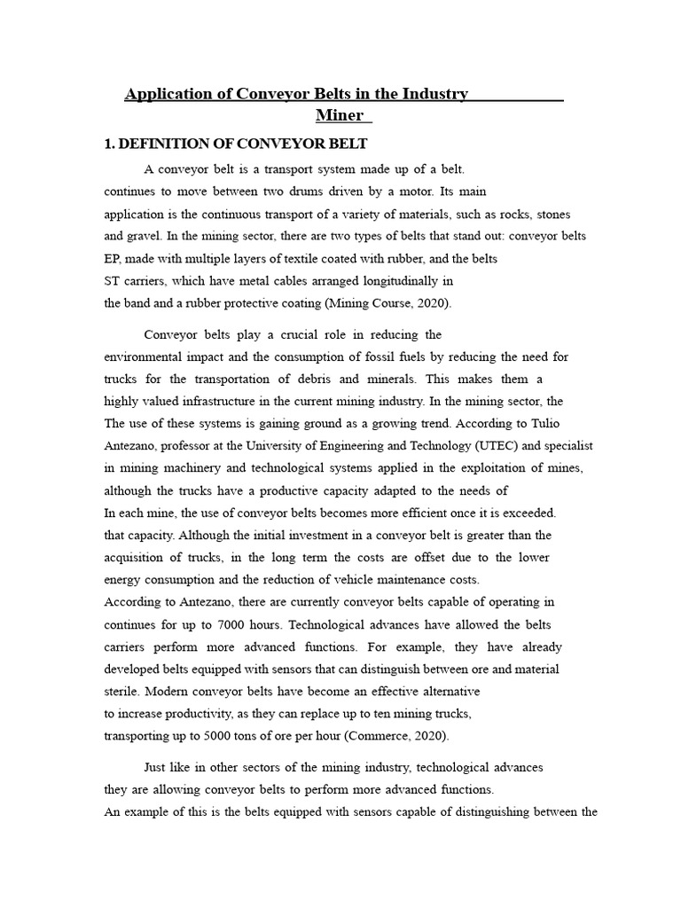 Conveyor Belts in Mining Industry Applications | PDF | Belt (Mechanical ...