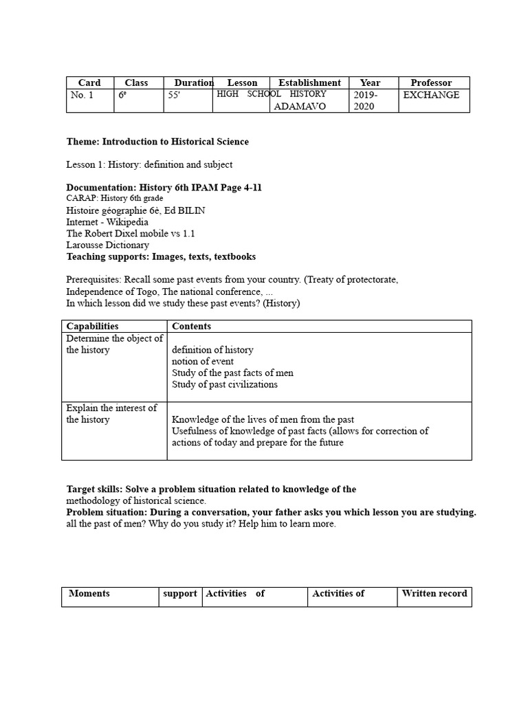 Introduction to Historical Science Lessons | PDF | Neolithic | Metallurgy