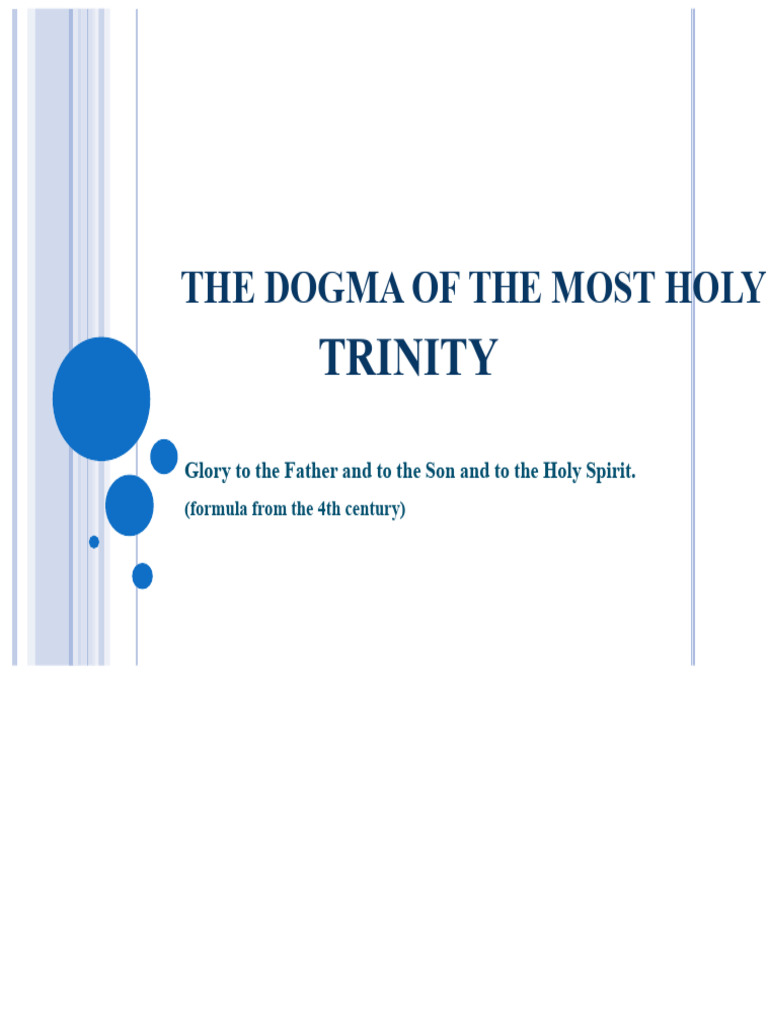The Dogma of the Holy Trinity | PDF | God In Christianity | Trinity