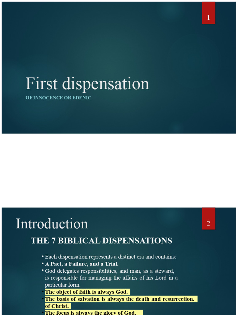Dispensation 1 - Innocence | PDF | Serpents In The Bible | Bible Content