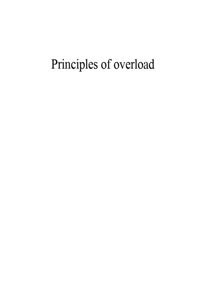 Principles of Overload | PDF | Strength Training | Muscle Hypertrophy