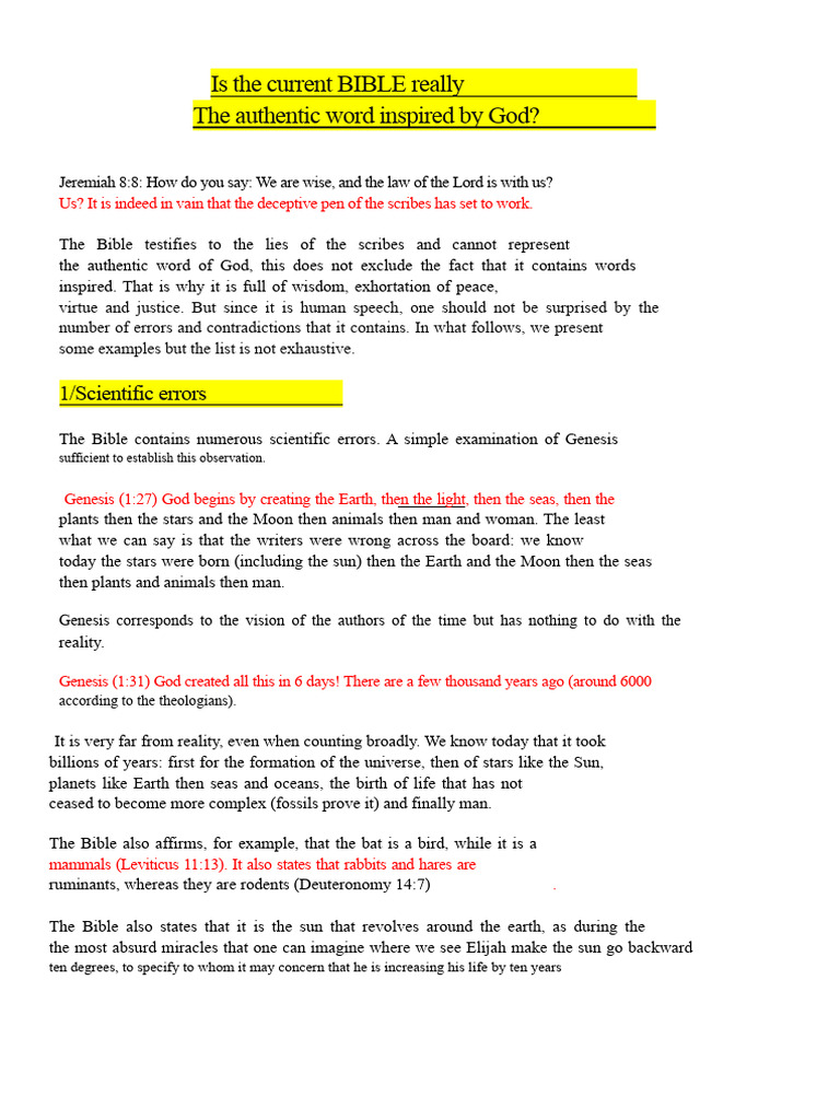 Bible Errors and Contradictions Explained | PDF | John The Baptist | Jesus