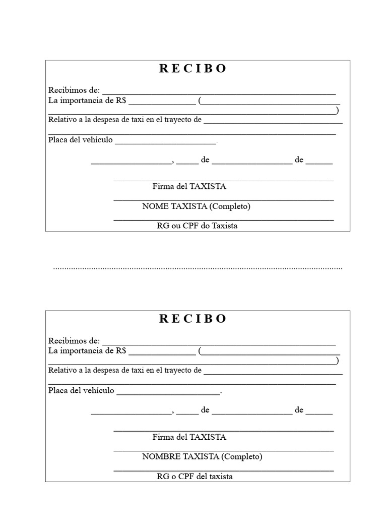 Recibo Modelo TAXI | PDF