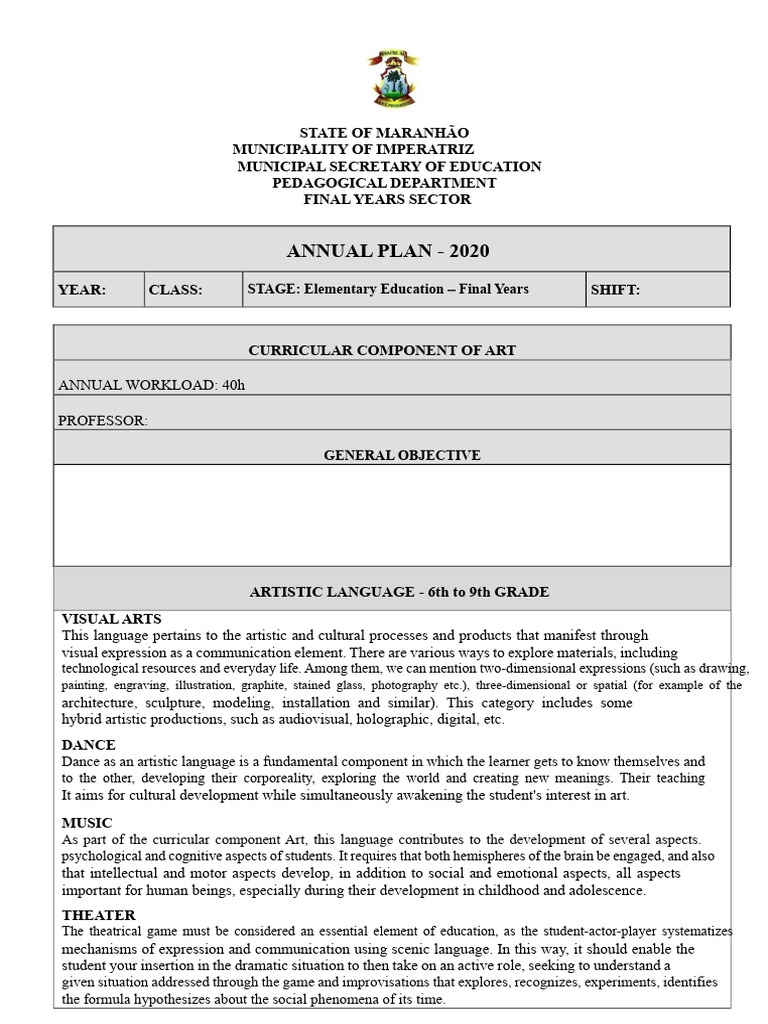 ART - PLAN from 6th to 9th grade | PDF | Curriculum | Communication