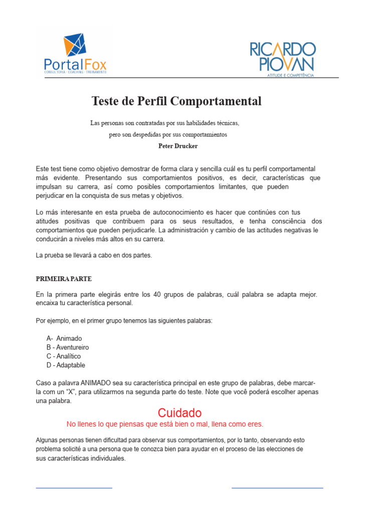 Formulario Disc | PDF