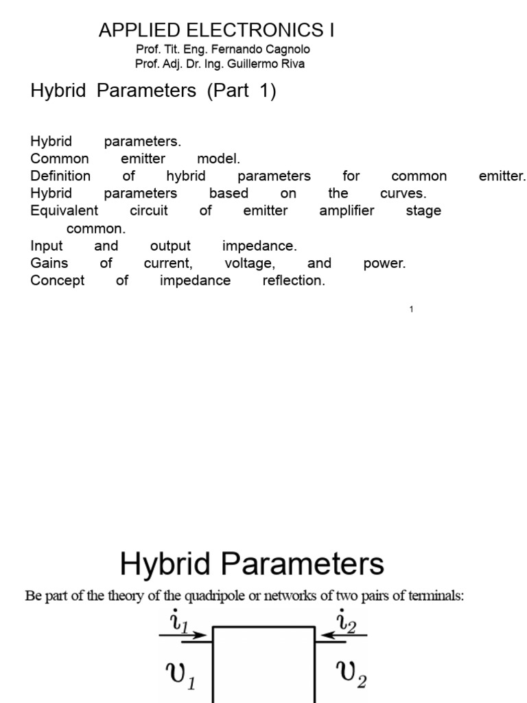 Hybrid Parameters in Common Emitter Amplifiers | PDF | Amplifier ...