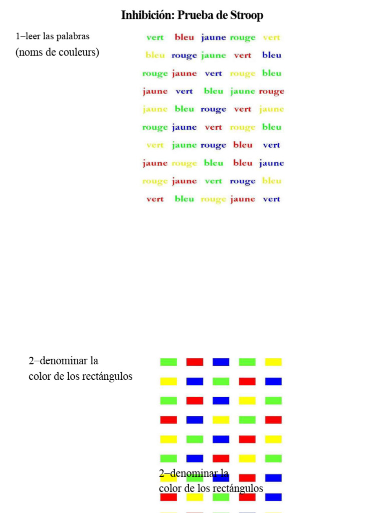 Prueba de Stroop: Inhibición del Color | PDF