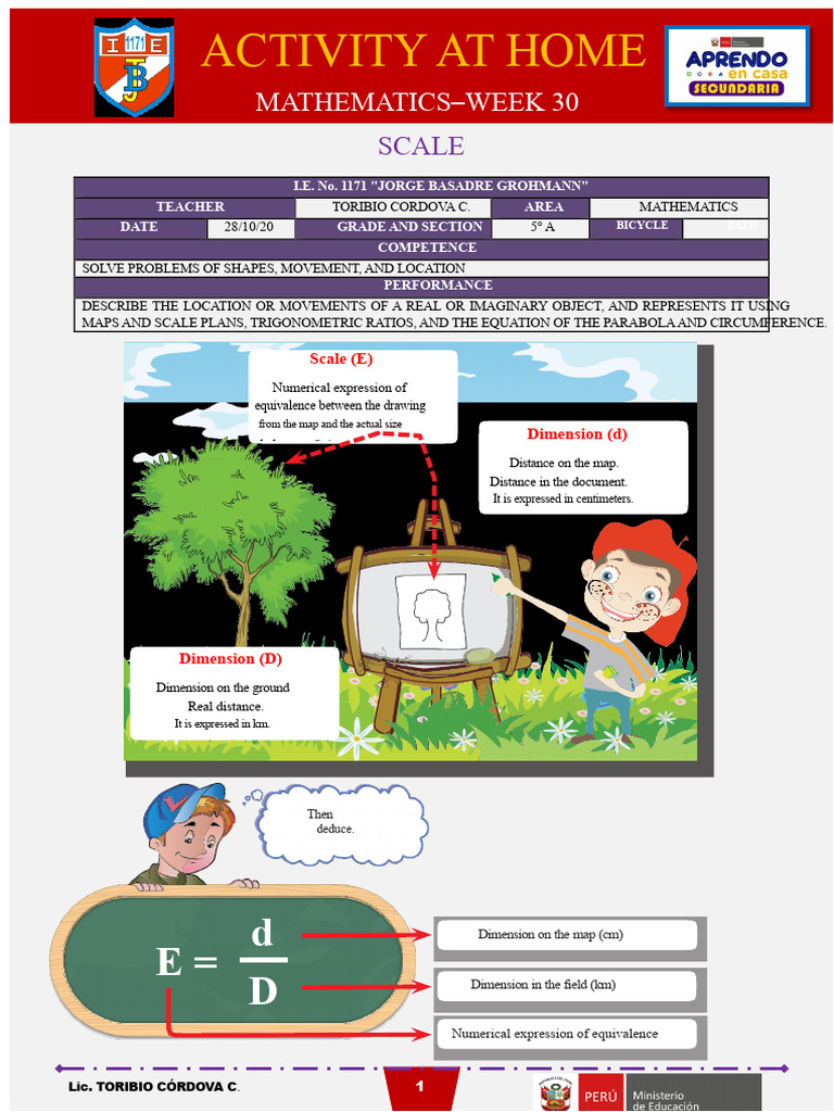 WEEK 30 - SCALE [5th GRADE MATH] | PDF | Distance | Map