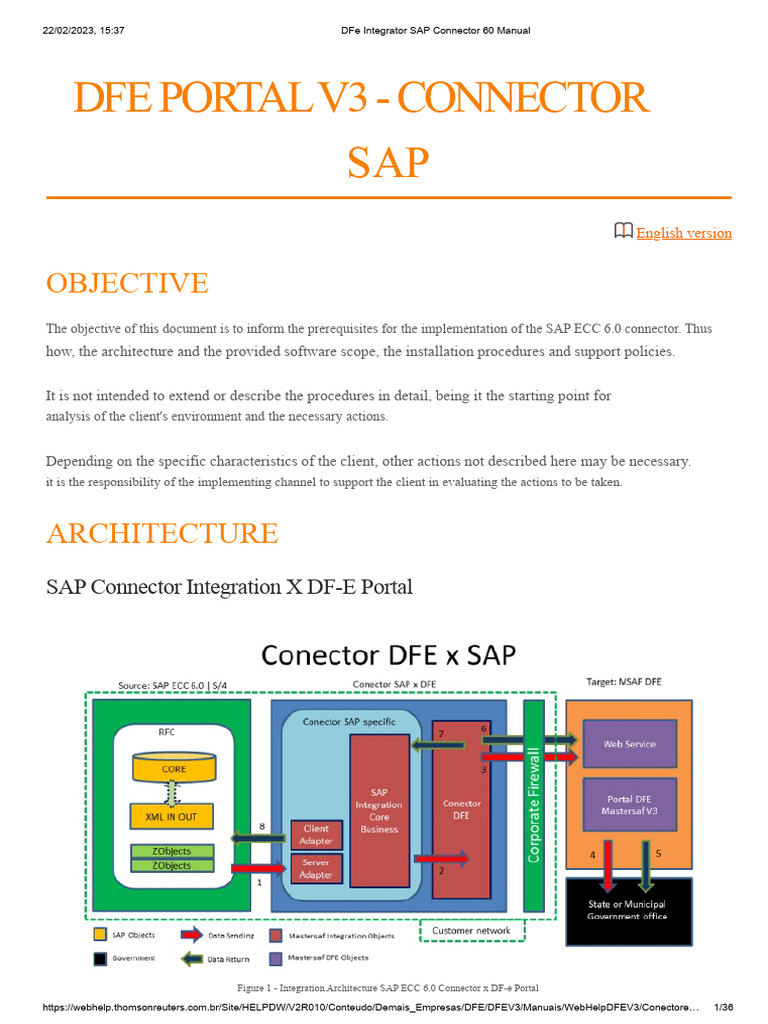 DFe Integrator SAP Connector 60 Manual PT | PDF | Port (Computer ...
