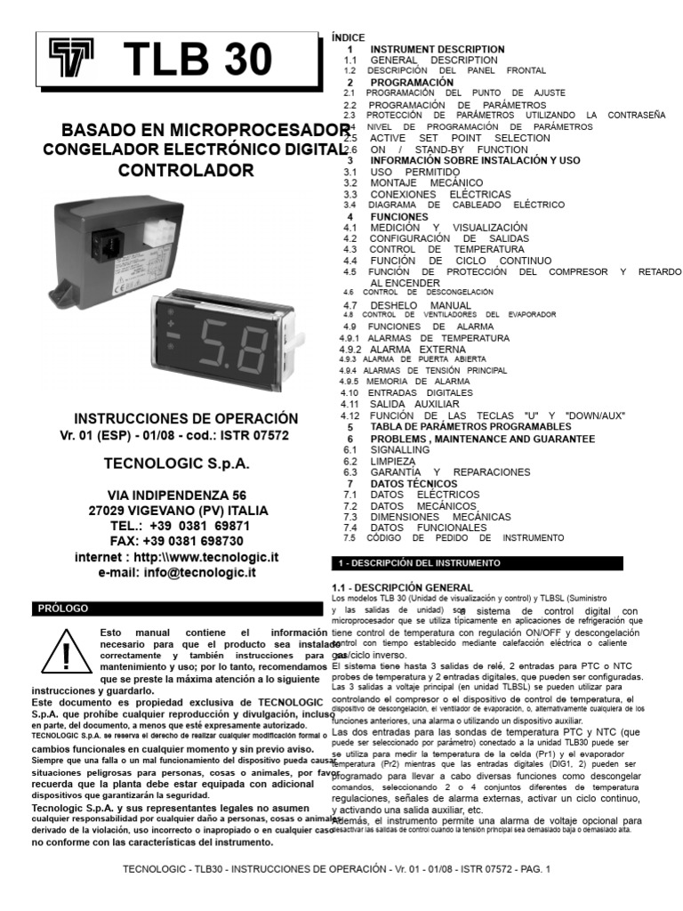 Controlador Digital TLB 30: Guía de Uso | PDF | Diodo emisor de luz | Relé