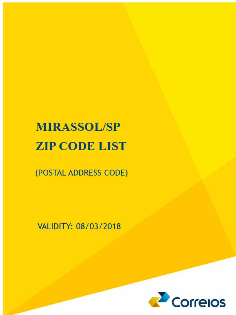 Updated ZIP codes Mirassol/SP | PDF | Freight Transport | Public Services