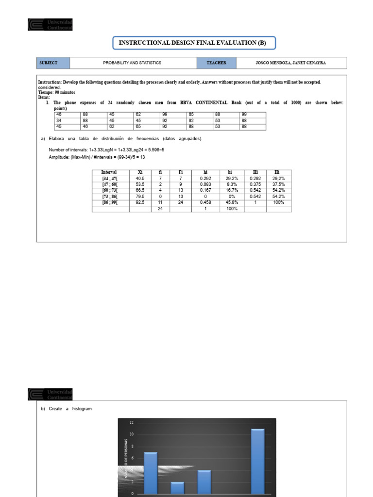 Final Exam of Probability and Statistics (1) | PDF | Arithmetic Mean ...