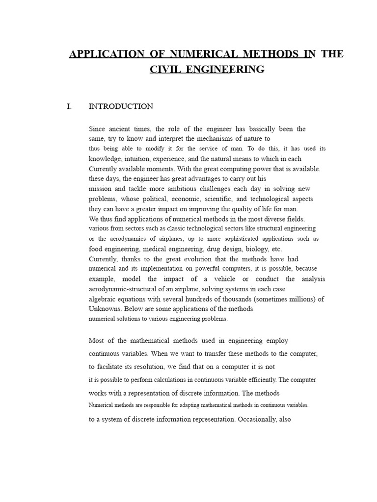 Numerical Methods in Civil Engineering | PDF | Numerical Analysis ...