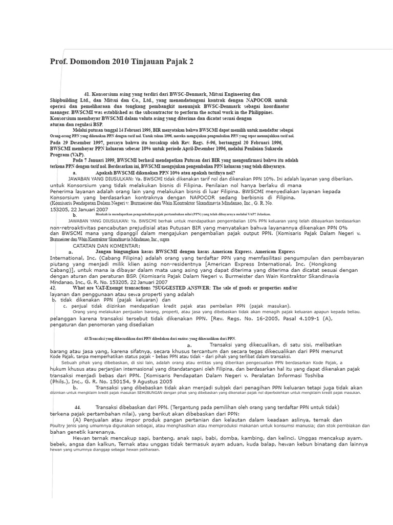Domondon Reviewer - Pajak 2 | PDF