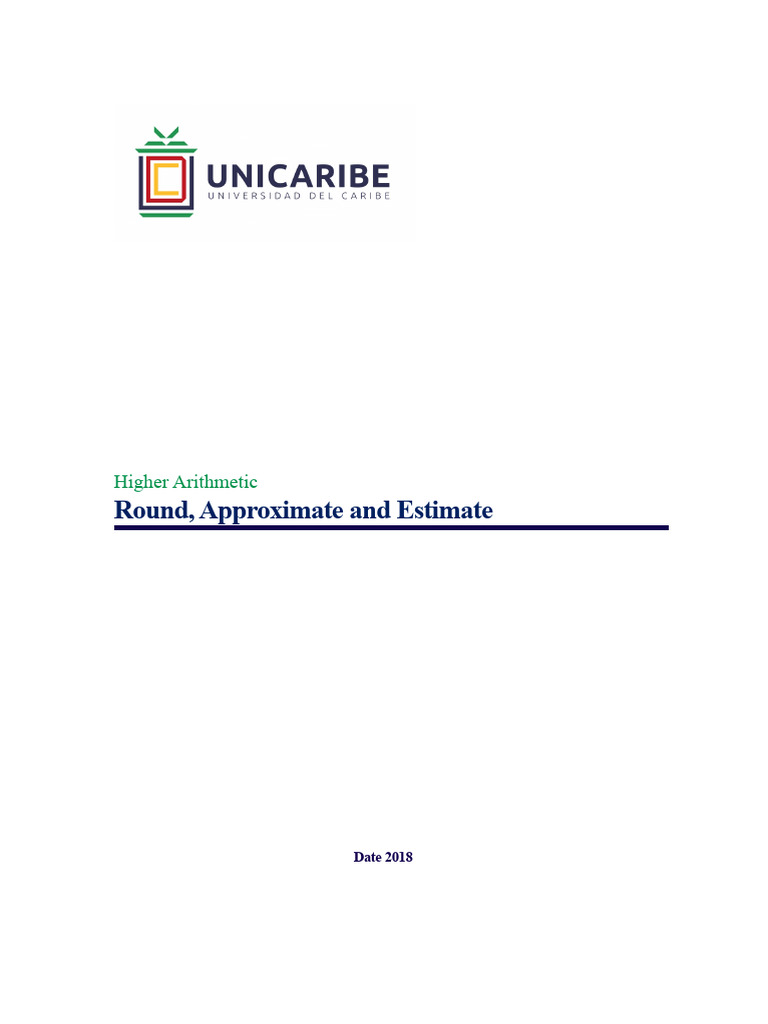 Unit 1. Resource 2. Rounding, Approximating and Estimating | PDF ...
