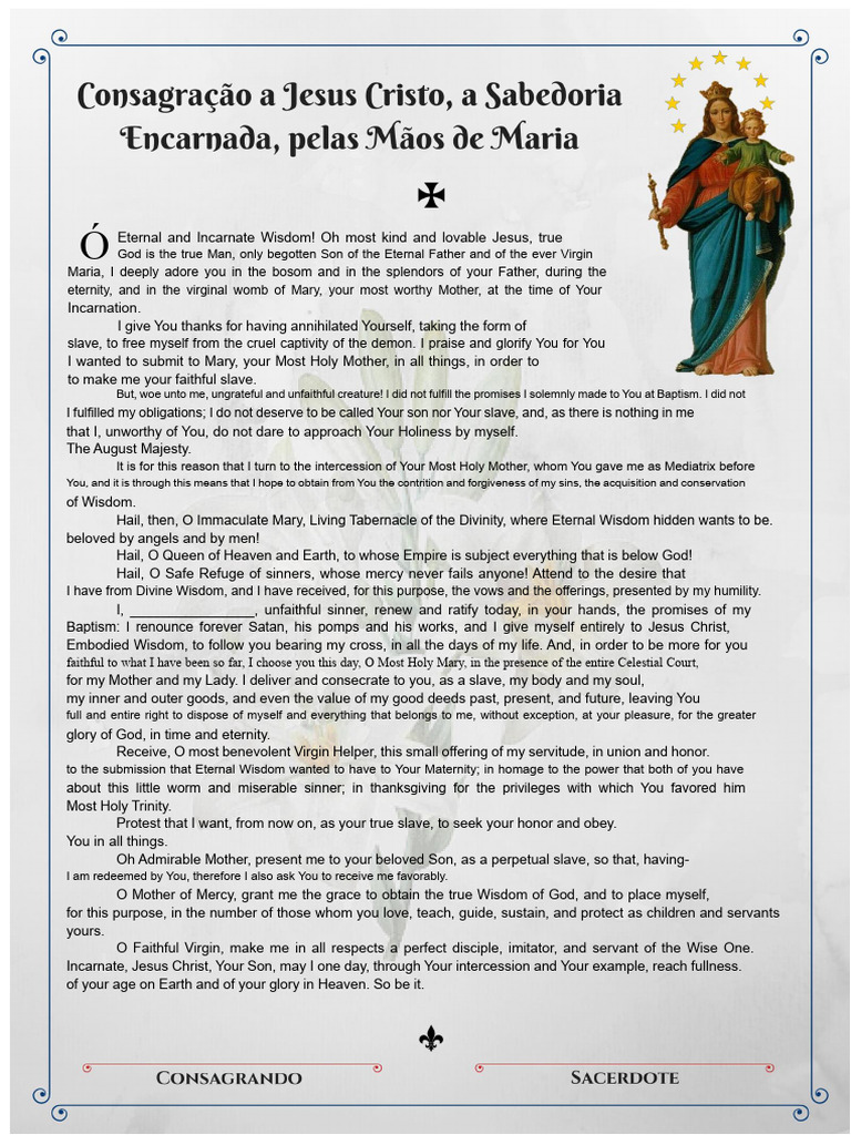 Consecration Prayer to Virgin Mary | PDF | Mary, Mother Of Jesus | God ...