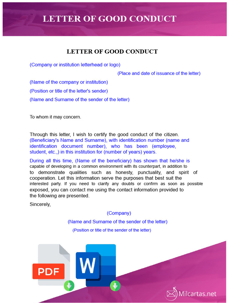 Certificate of Good Conduct | PDF