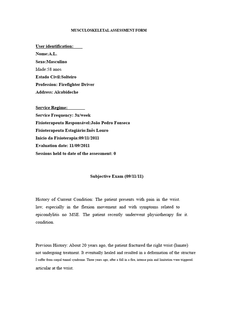 Musculoskeletal Assessment for Firefighter | PDF | Anatomical Terms Of ...