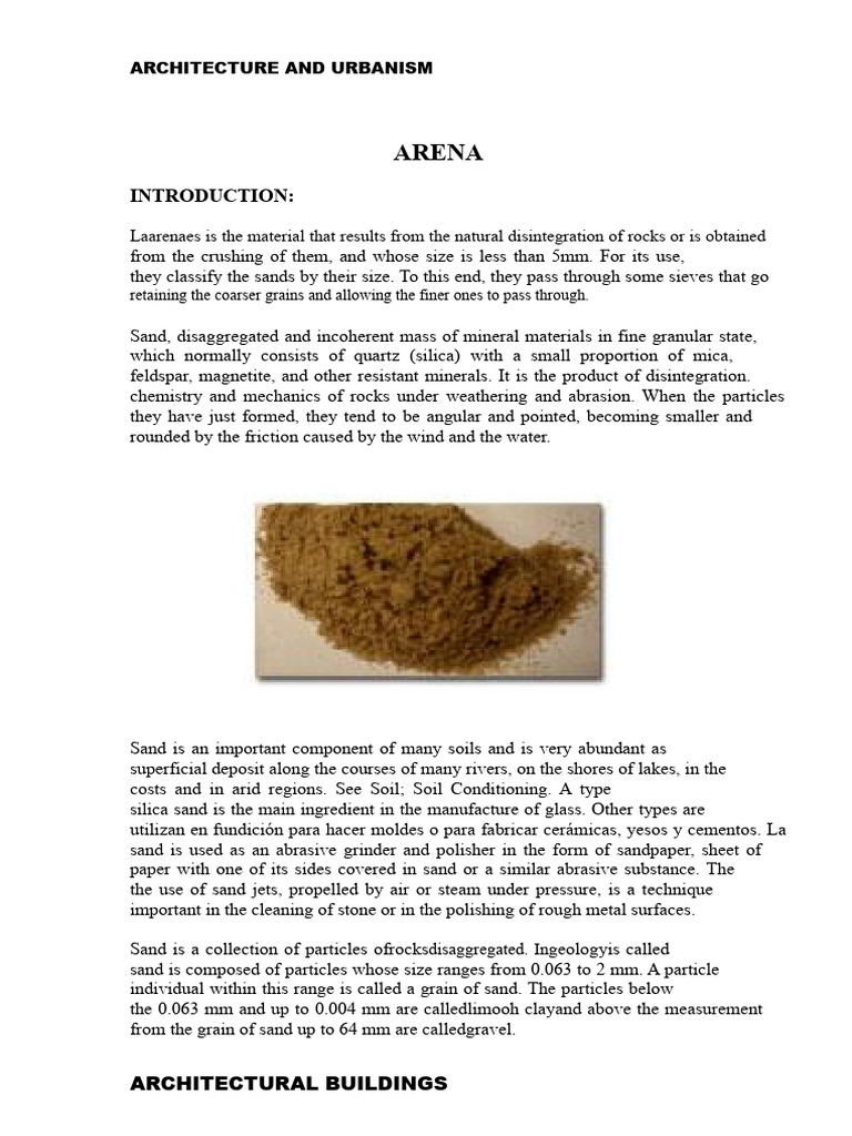 ARENA, GRAVEL AND STONE MATERIALS.pdf | PDF | Concrete | Gravel