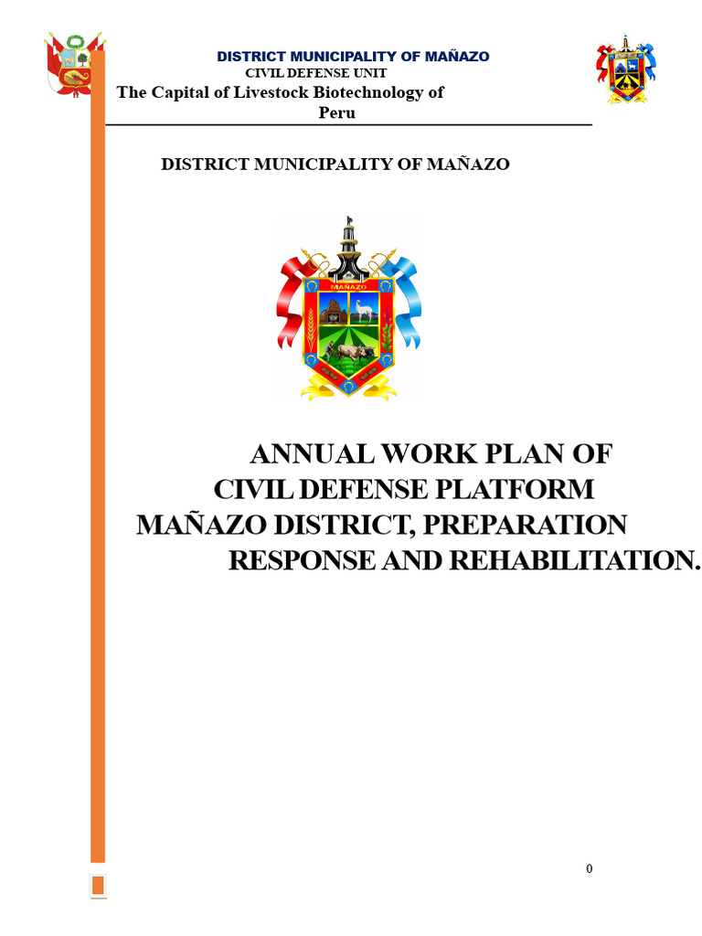 Mañazo Civil Defense Annual Work Plan | PDF | Risk Management ...