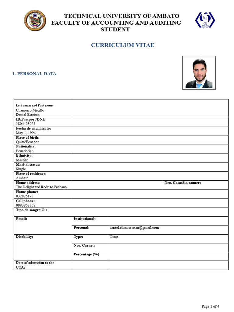Resume Format For Students | PDF | Test Of English As A Foreign ...