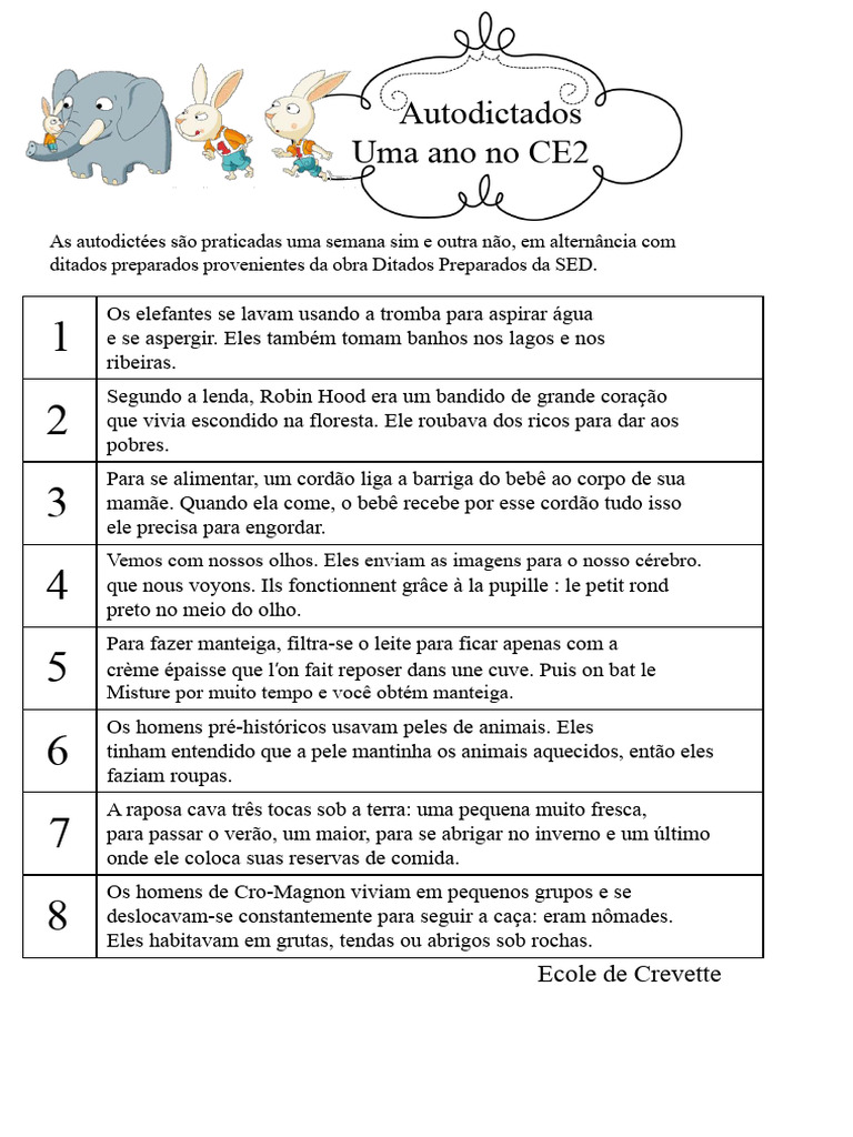 Auto-dictados CE2 | PDF