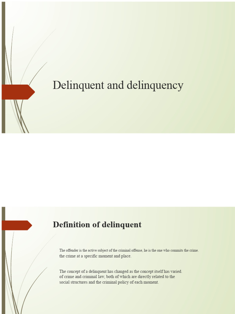 Understanding Delinquency and Criminal Types | PDF | Crimes | Crime ...