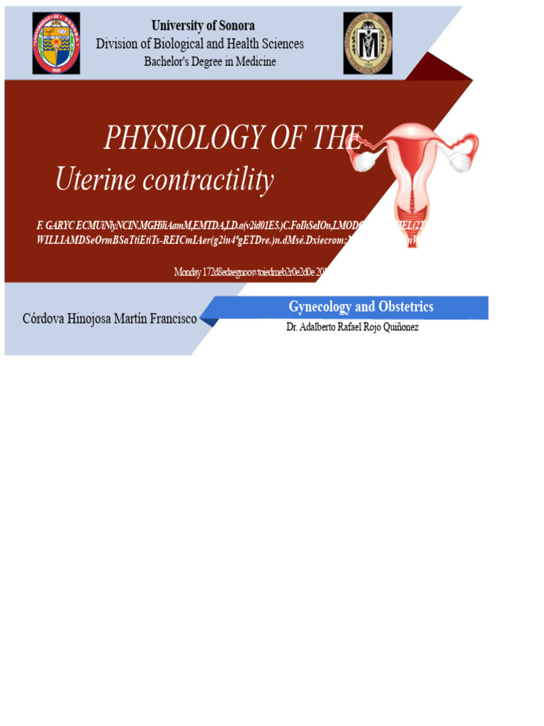 Uterine Contractility in Labor Physiology | PDF | Muscle Contraction ...