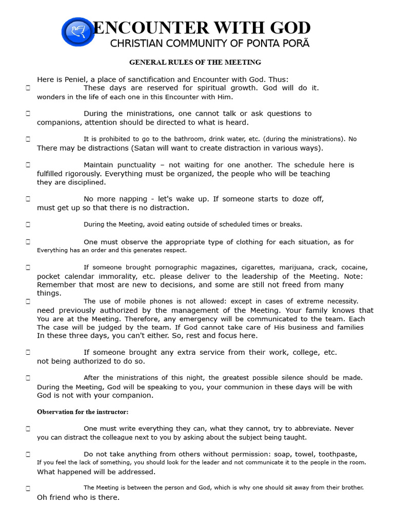 General Meeting Rules | PDF