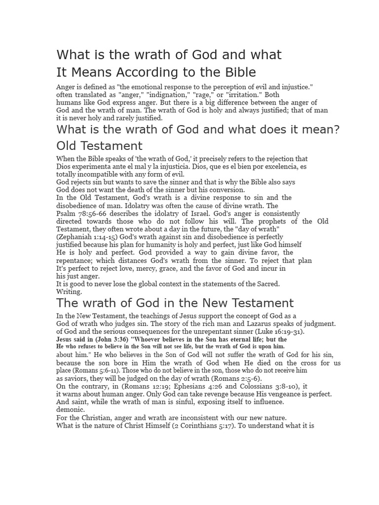 Understanding God's Wrath in the Bible | PDF | Anger | God