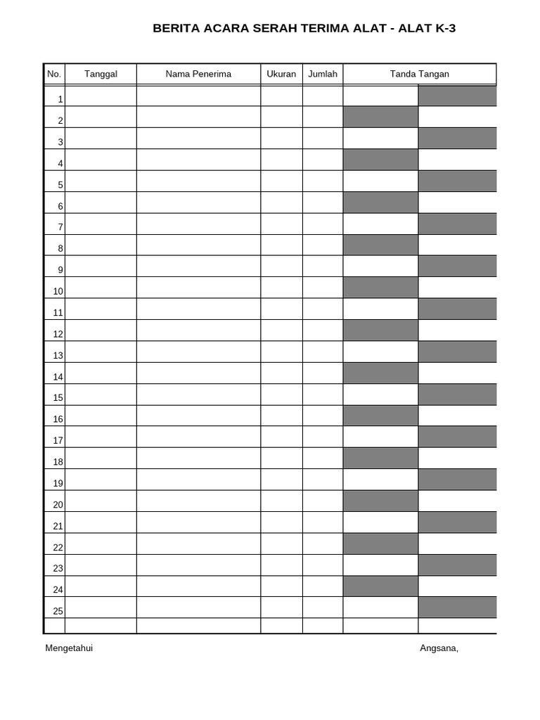 Form Serah Terima Alat | PDF