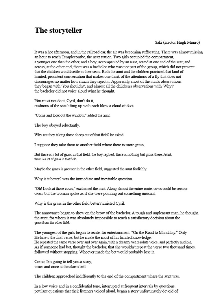 The storyteller Saki | PDF
